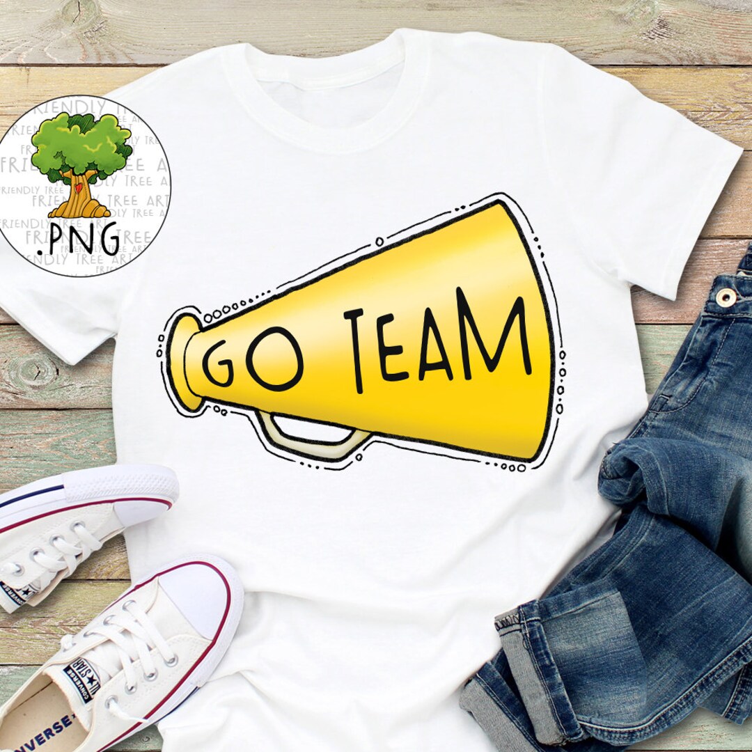 Cheer Go Team PNG, Cheer Sublimation PNG, Yellow Cheer Go Team Png ...