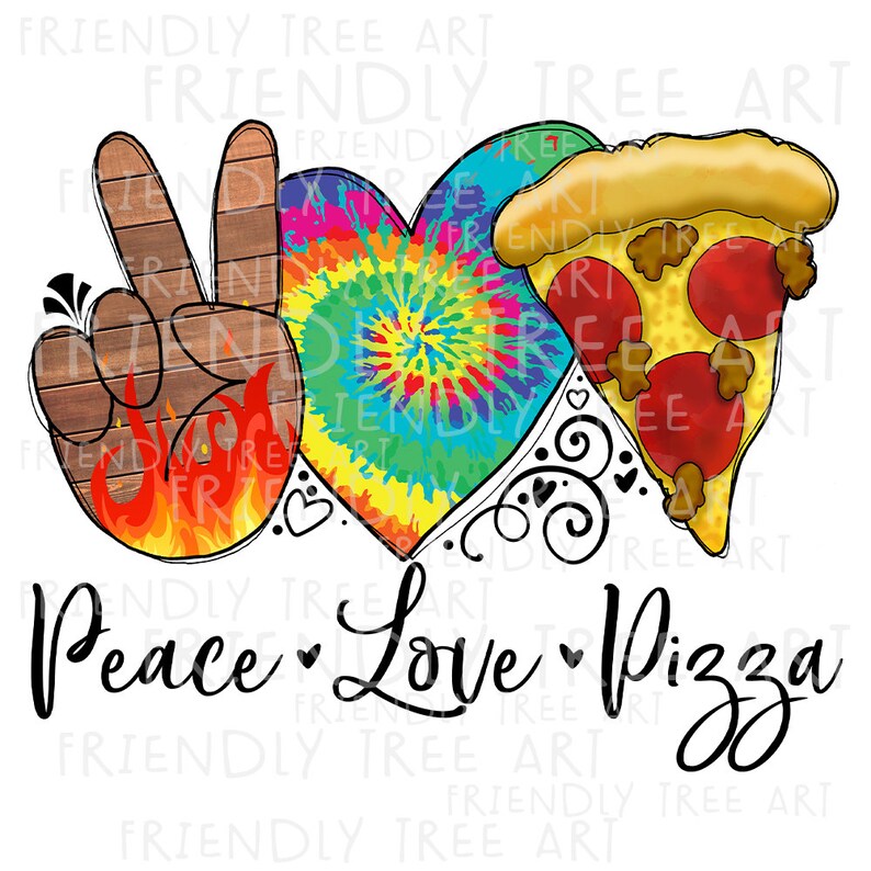 Peace Love Pizza PNG Files for Sublimation Printing Pizza - Etsy