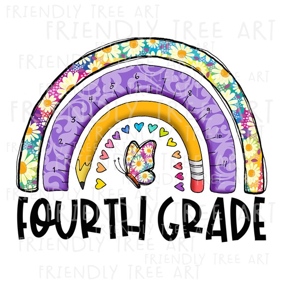 Rainbow Fourth Grade Png PNG Files for Sublimation Fourth | Etsy