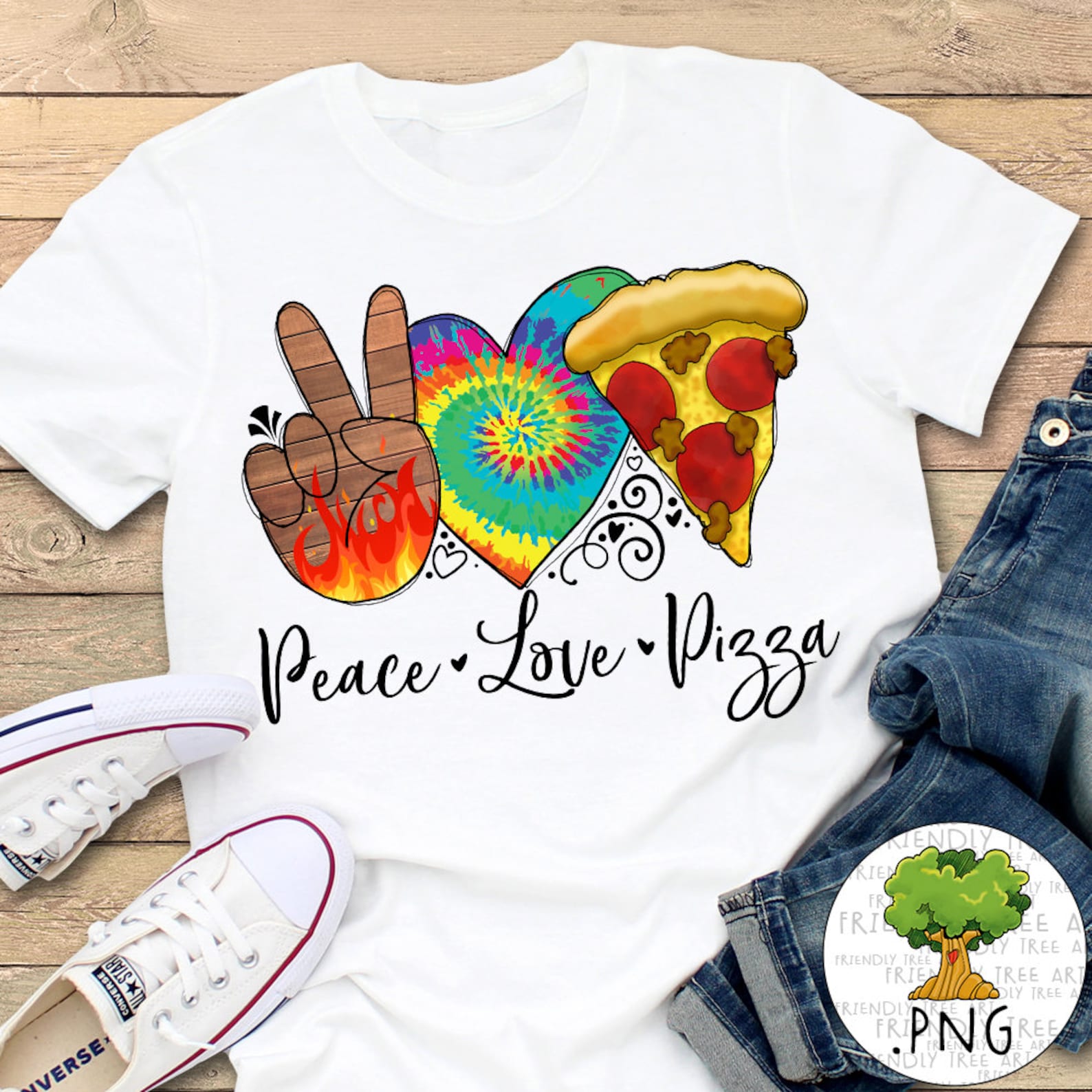 Peace Love Pizza fichiers PNG pour limpression de | Etsy