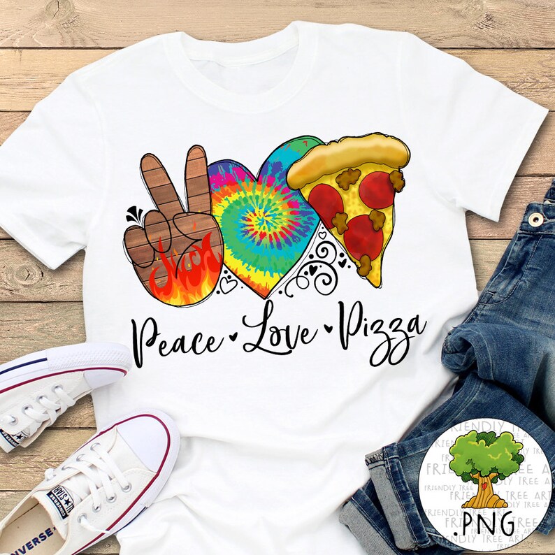 Peace Love Pizza PNG Files for Sublimation Printing Pizza - Etsy