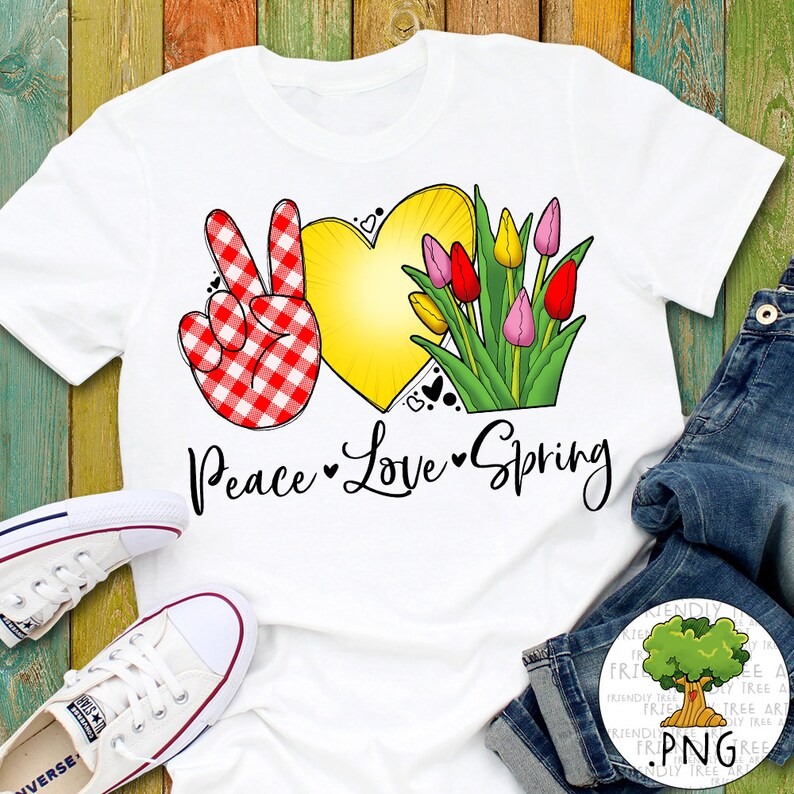 Peace Love Spring PNG Files For Sublimation Printing Spring | Etsy