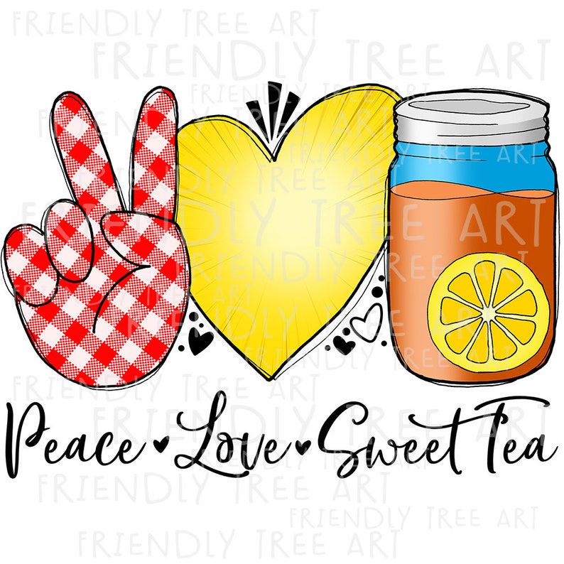 Peace Love Sweet Tea PNG Files for Sublimation Printing - Etsy