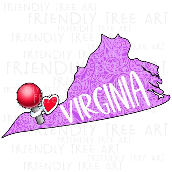 Virginia State Clipart - Etsy