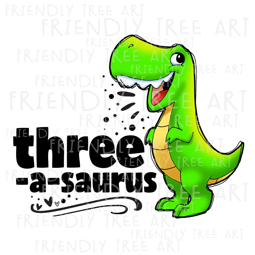 Three-a-saurus Png, PNG Files for Sublimation, Dinosaur Png, Dinosaur ...