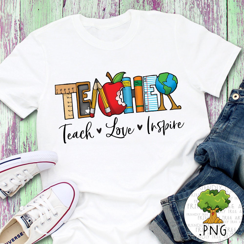 Teach Love Inspire Png PNG Files for Sublimation School | Etsy Canada