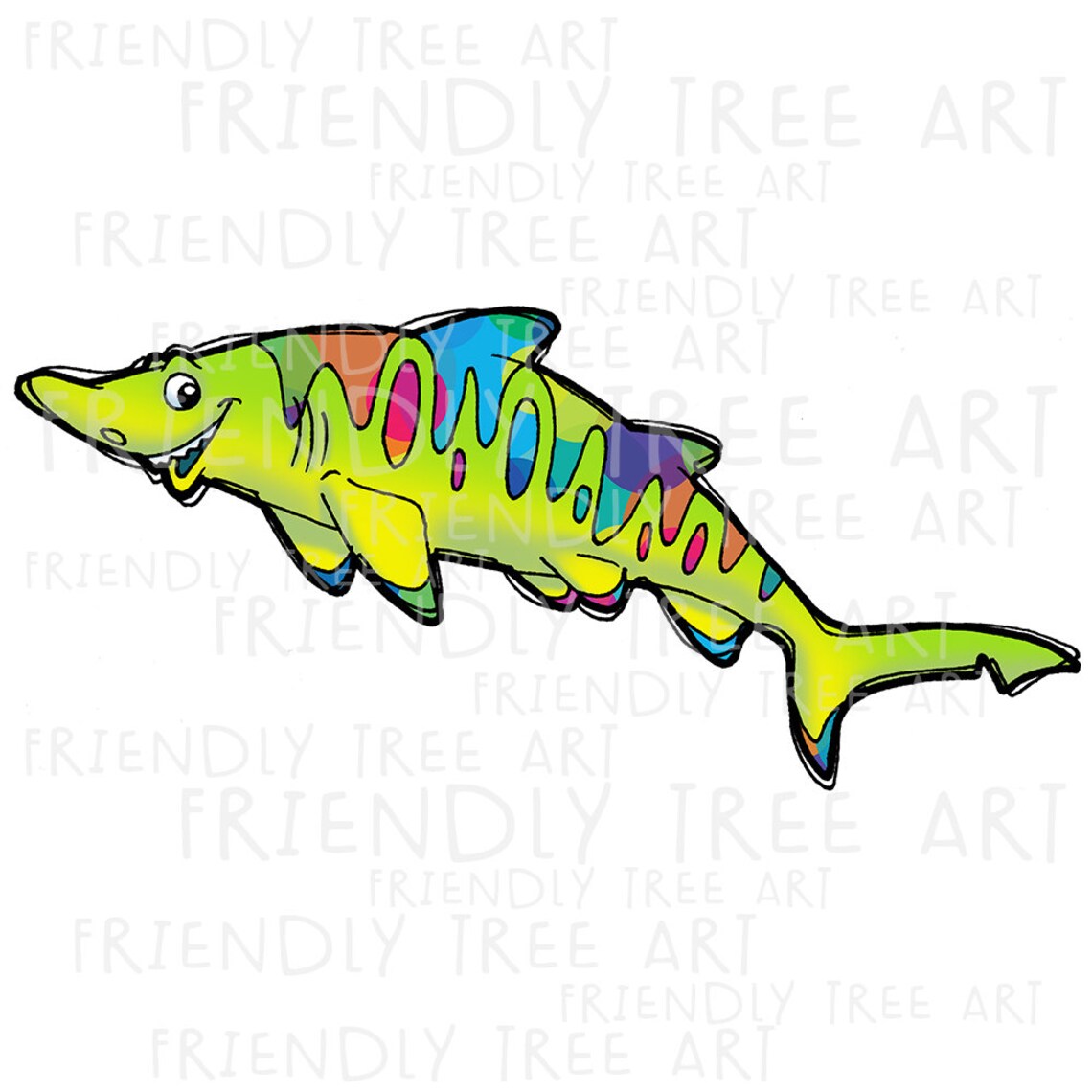 Colorful Striped Shark Png PNG Files for Sublimation Shark - Etsy