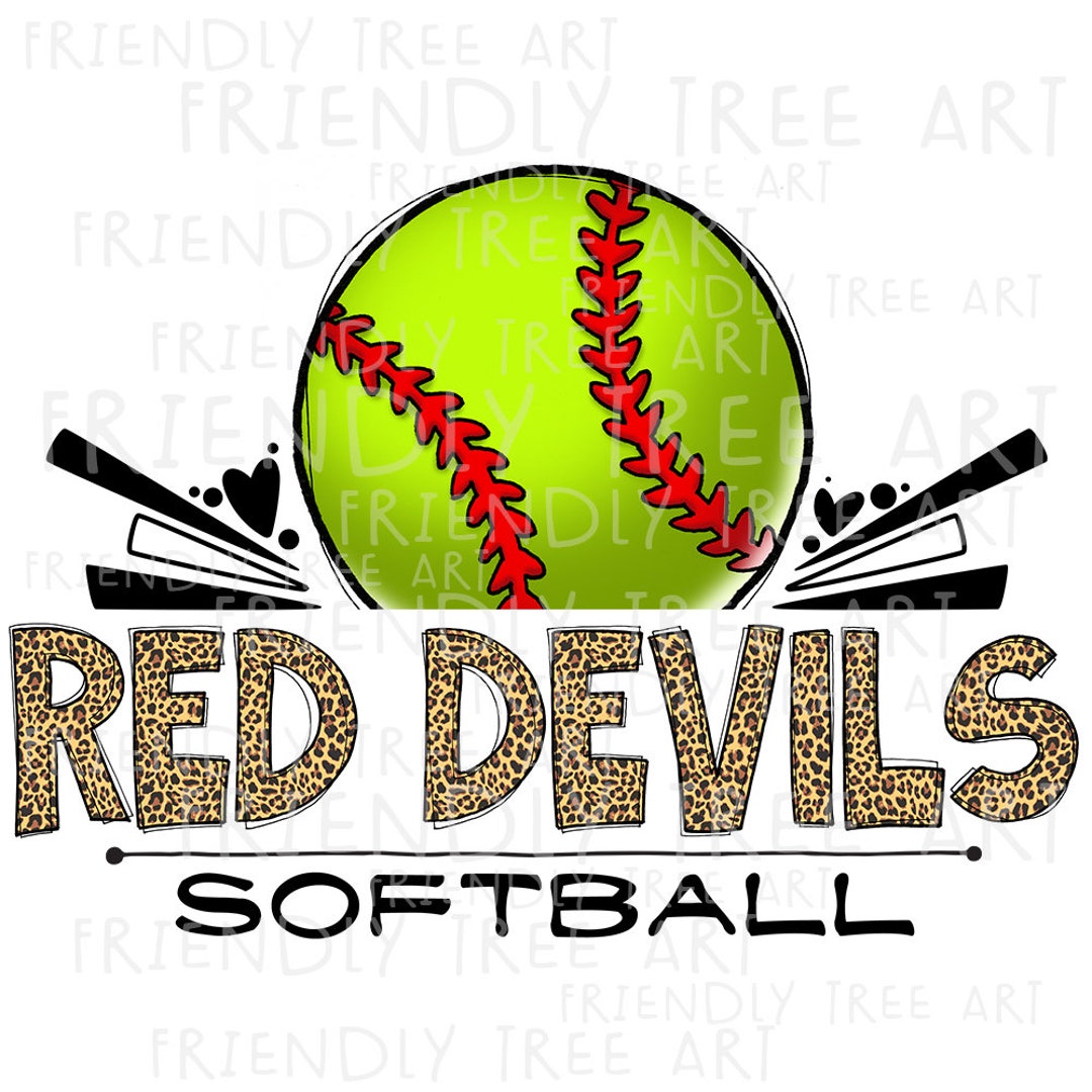 Red Devils Softball Png, Png Files for Sublimation Printing, Red ...