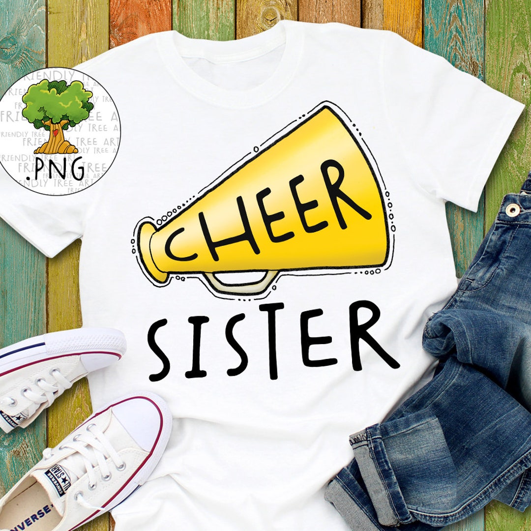 Cheer Sister PNG, Cheer Sublimation PNG, Yellow Cheer Sister Png ...
