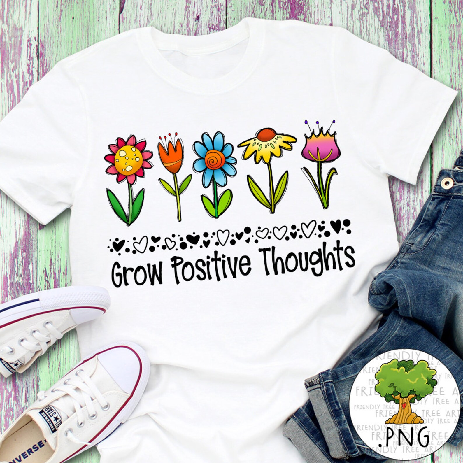 Grow Positive Thoughts PNG Files for Sublimation Printing | Etsy