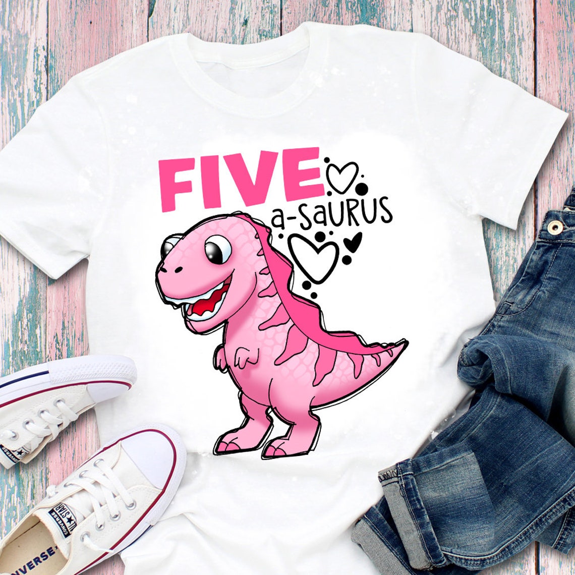 Five-a-saurus Png PNG Files for Sublimation Dinosaur | Etsy