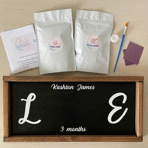 Baby Hand and Feet Casting - LOVE Wood Sign- Baby Hand Print and ...