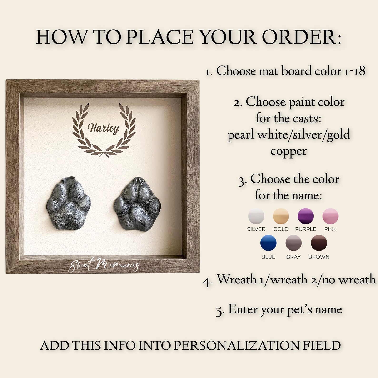 DIY Pet Paw Casting Frame Kit Dog Paw Print Memorial Paw - Etsy