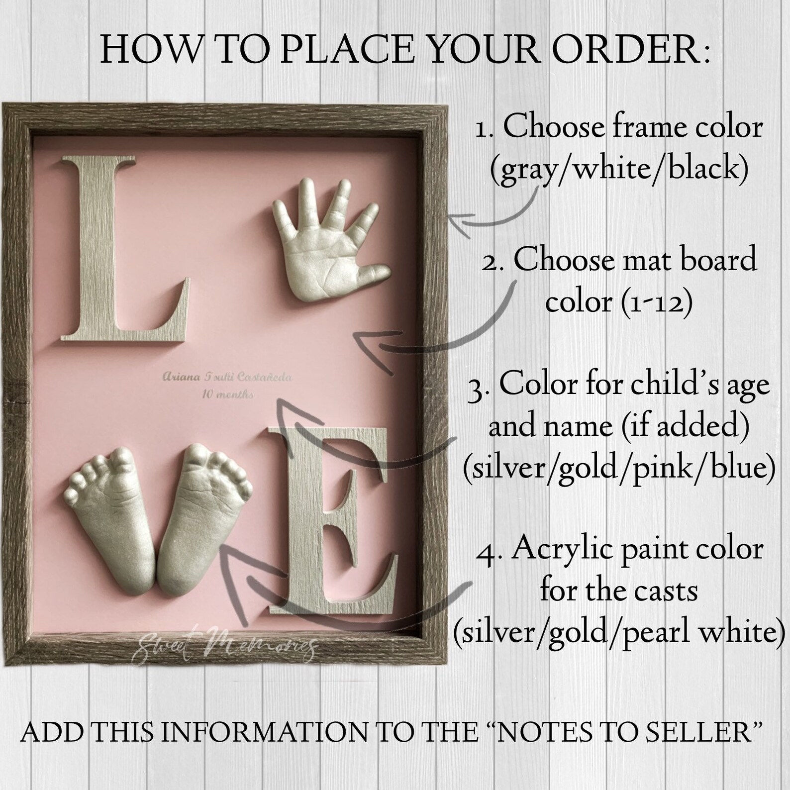 Baby hand and feet casting LOVE frame baby hand print and | Etsy