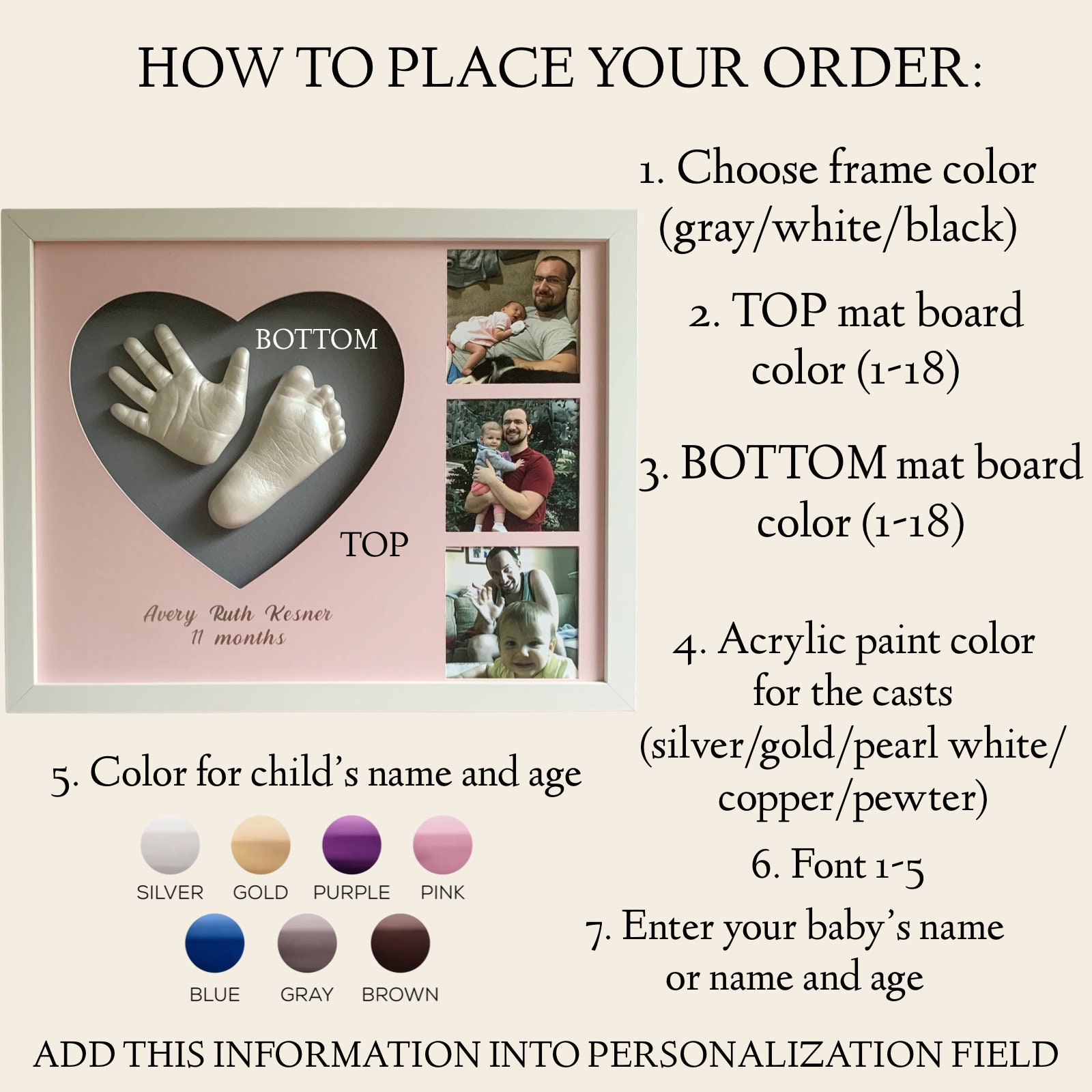 Baby Hand and Foot Casting Kit in the Heart Frame, Infant Hand and Foot ...