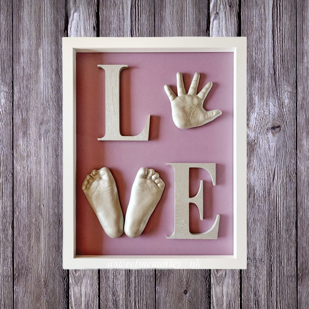 Baby Hand and Feet Casting | LOVE Frame | Baby Hand Print and Footprint ...