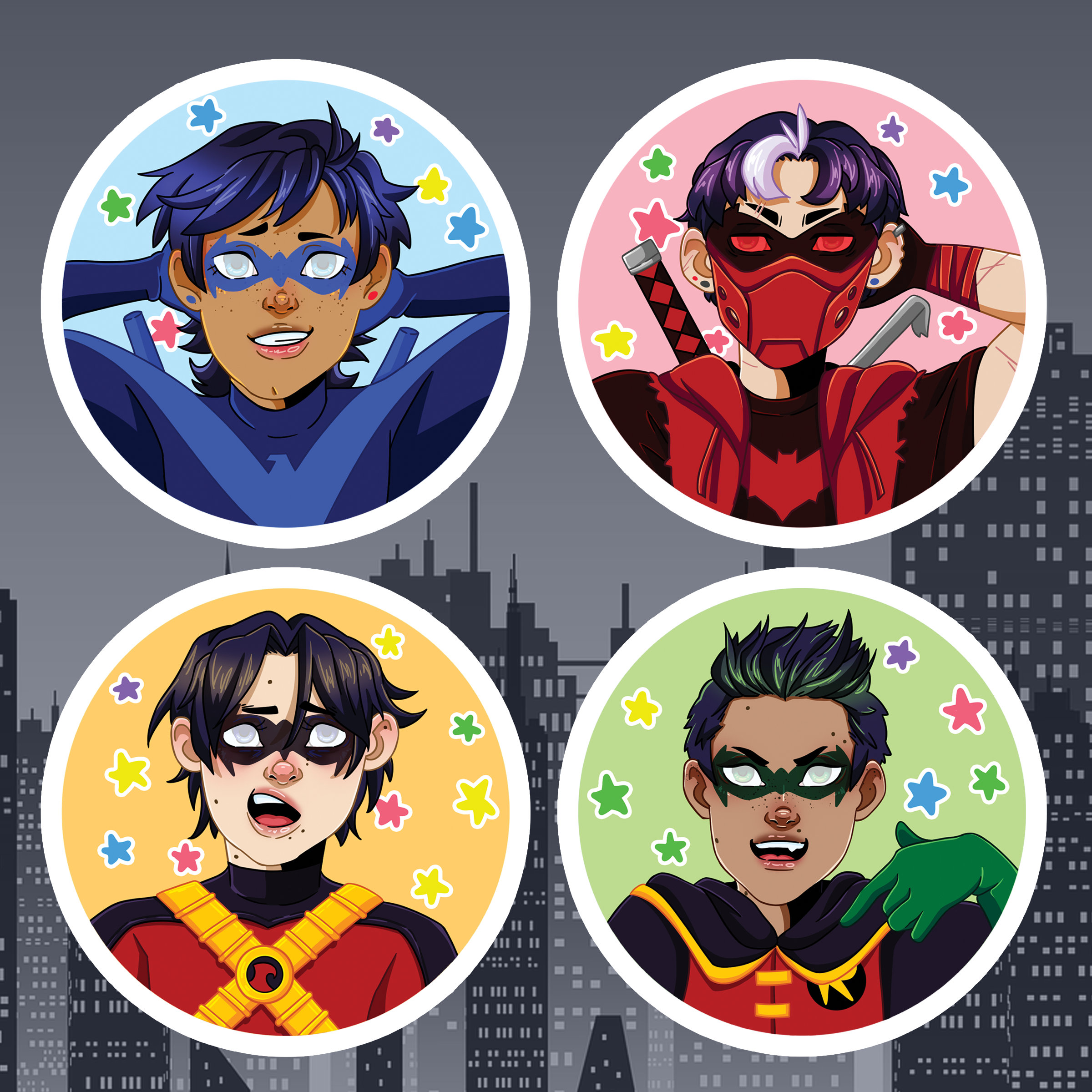 Nightwing And Red Hood Chibi