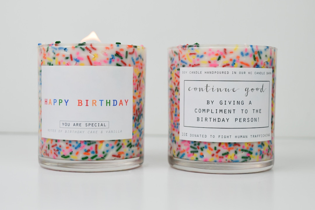 Customizable Happy Birthday Candle | Personalize Any Message | Sprinkle ...