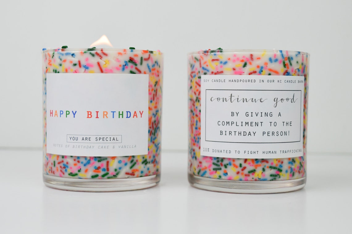 Customizable Happy Birthday Candle Personalize Any Message - Etsy