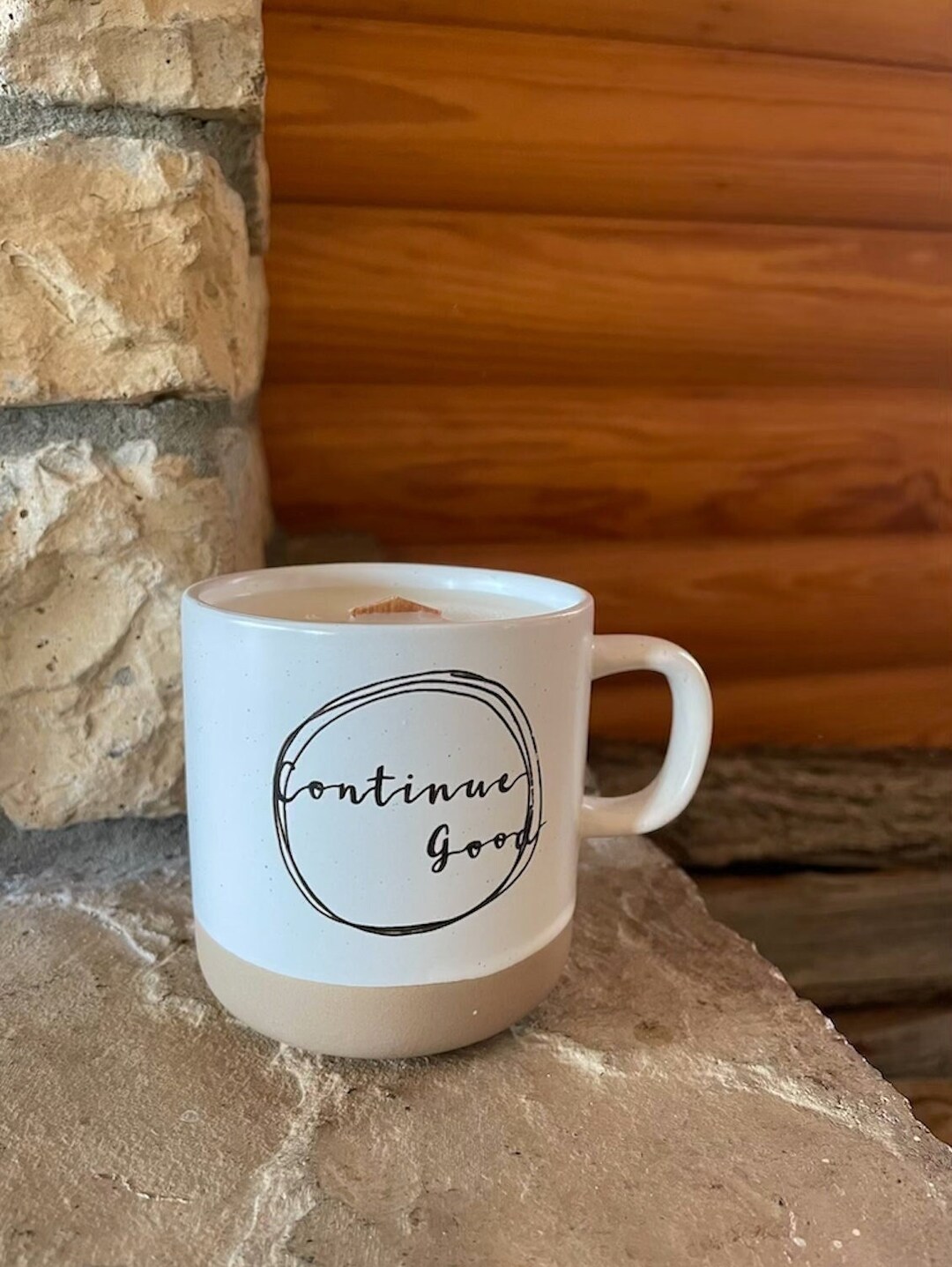 Peppermint Mocha Candle in a Coffee Mug Woodwick // Reusable - Etsy