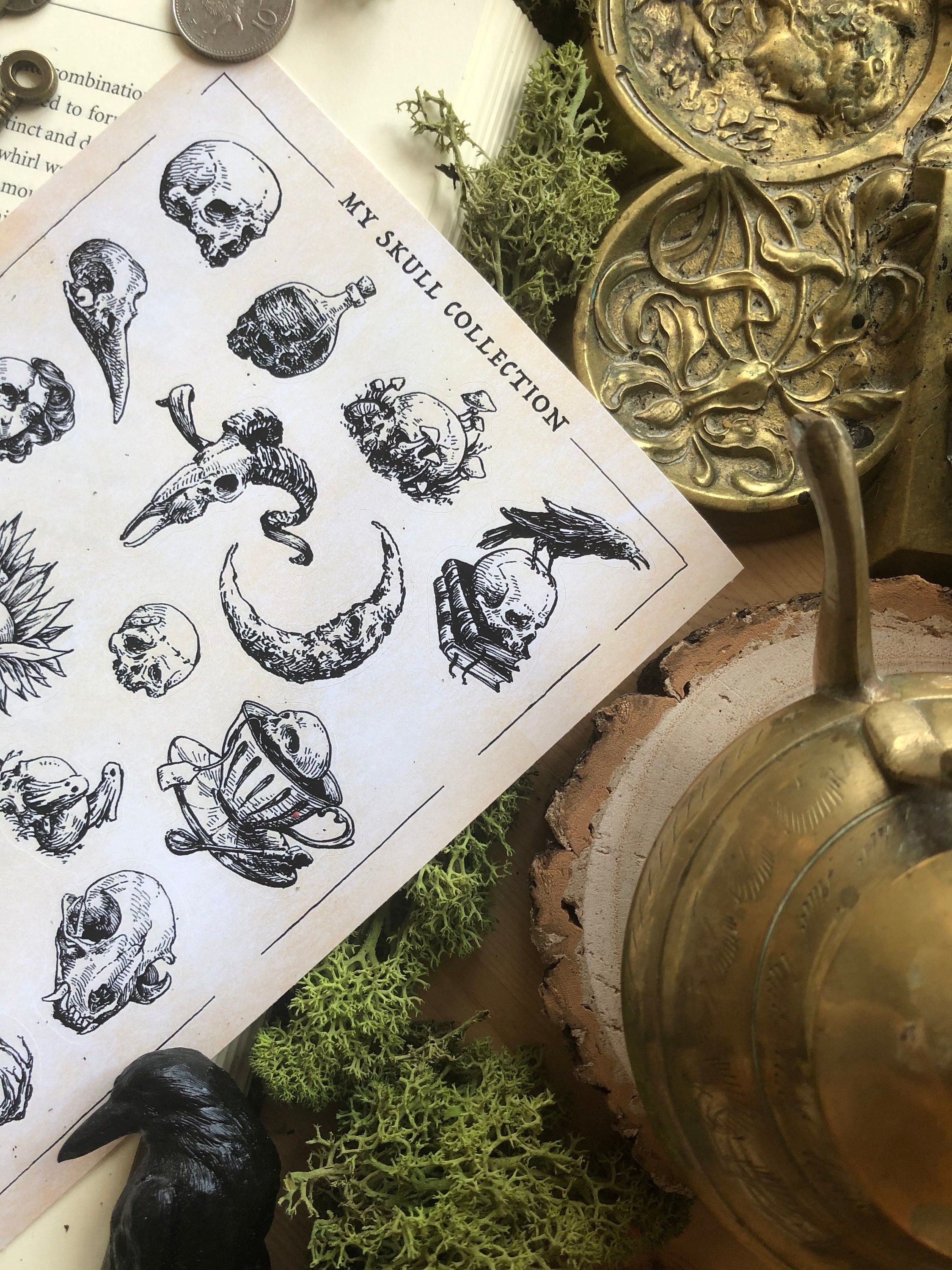 Skulls Sticker Sheet My Skull Collection | Etsy