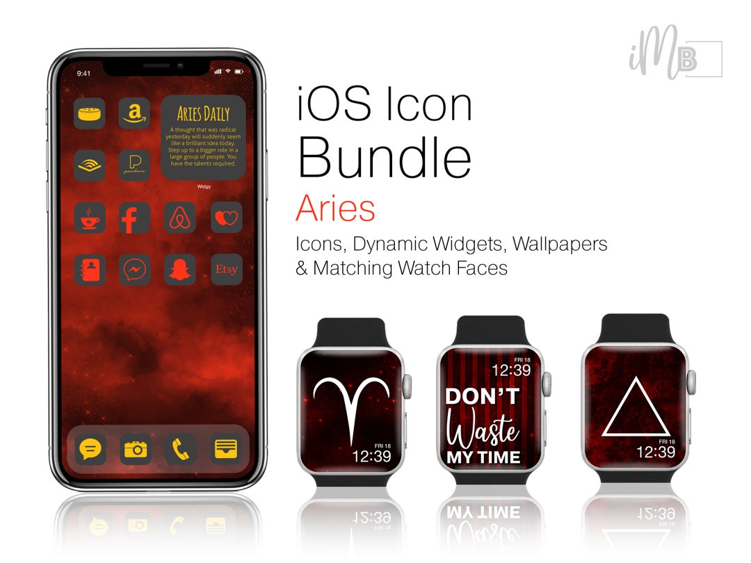 Ios App Icons Red Aries - Zodiac iPhone Home Screen Aesthetic ...