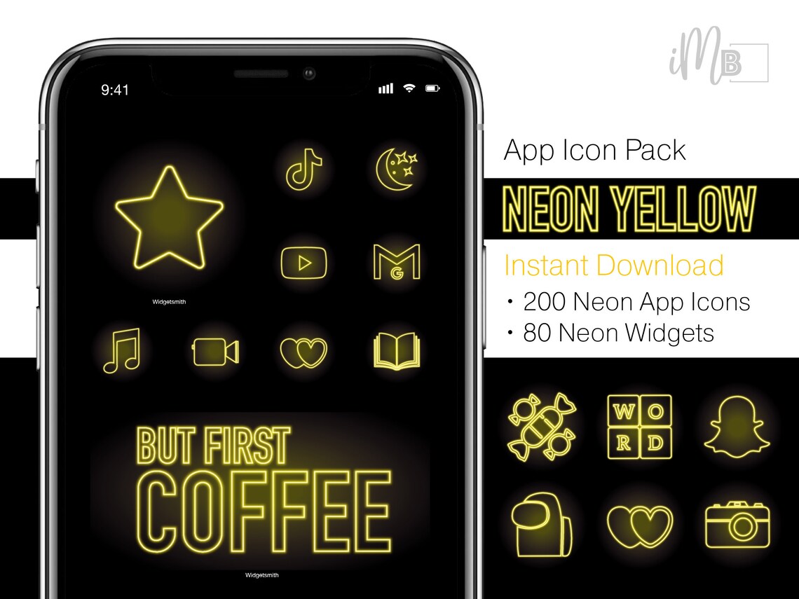 Neon Yellow App Icons Ios Neon Yellow Icon Pack Neon - Etsy