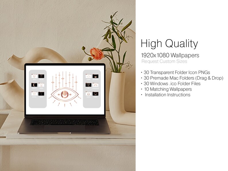 Desktop Folder Icons Rose Gold Wallpaper Organizer and Folder - Etsy