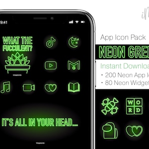 Neon Green App Icons Ios Neon Green Icon Pack Neon Green - Etsy