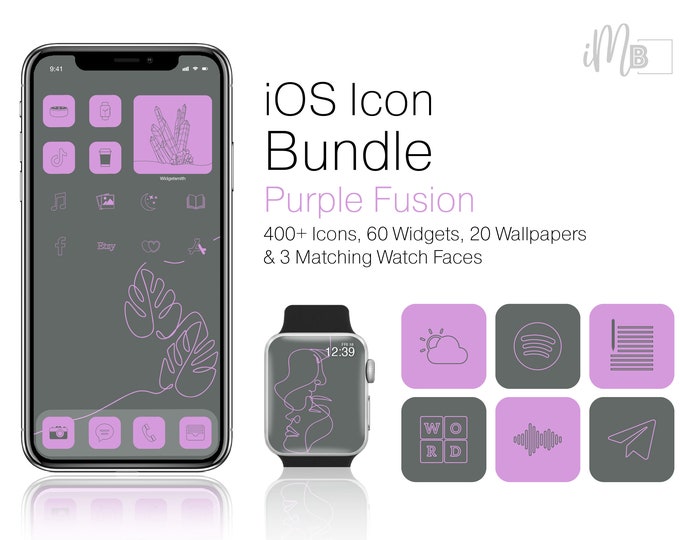 100 Neon Purple App Icons - 7 Widgets - 2 Wallpapers Bundle - Etsy Canada