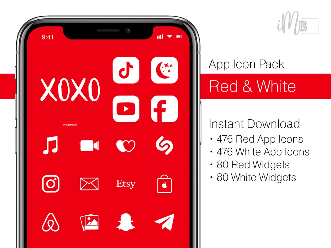 Red Ios App Icons - 950+ Red iPhone Icons - Includes 2 Sets of Red App ...