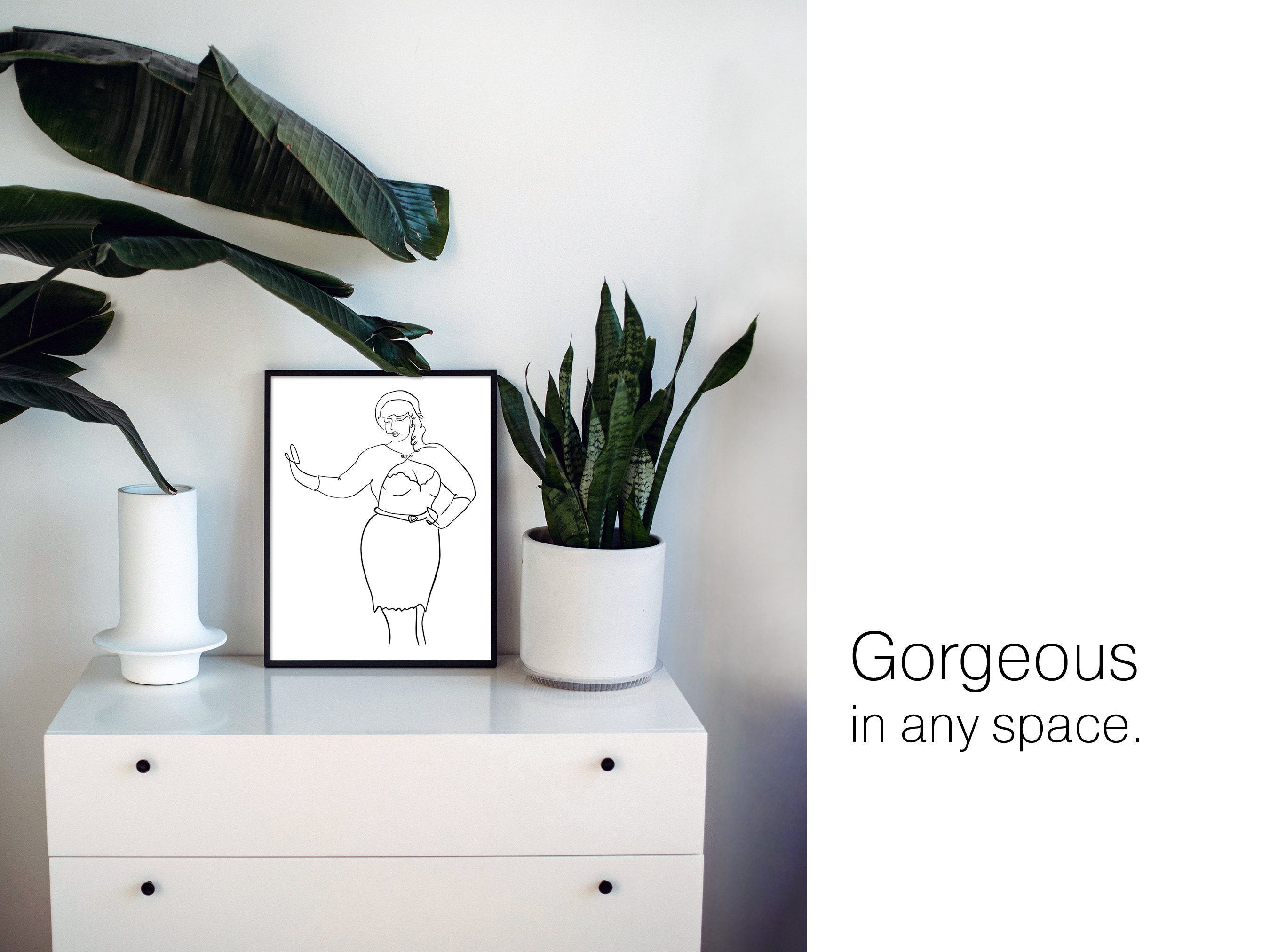Female Empowerment Body Positive Art Digital Wall Art Woman Line ...
