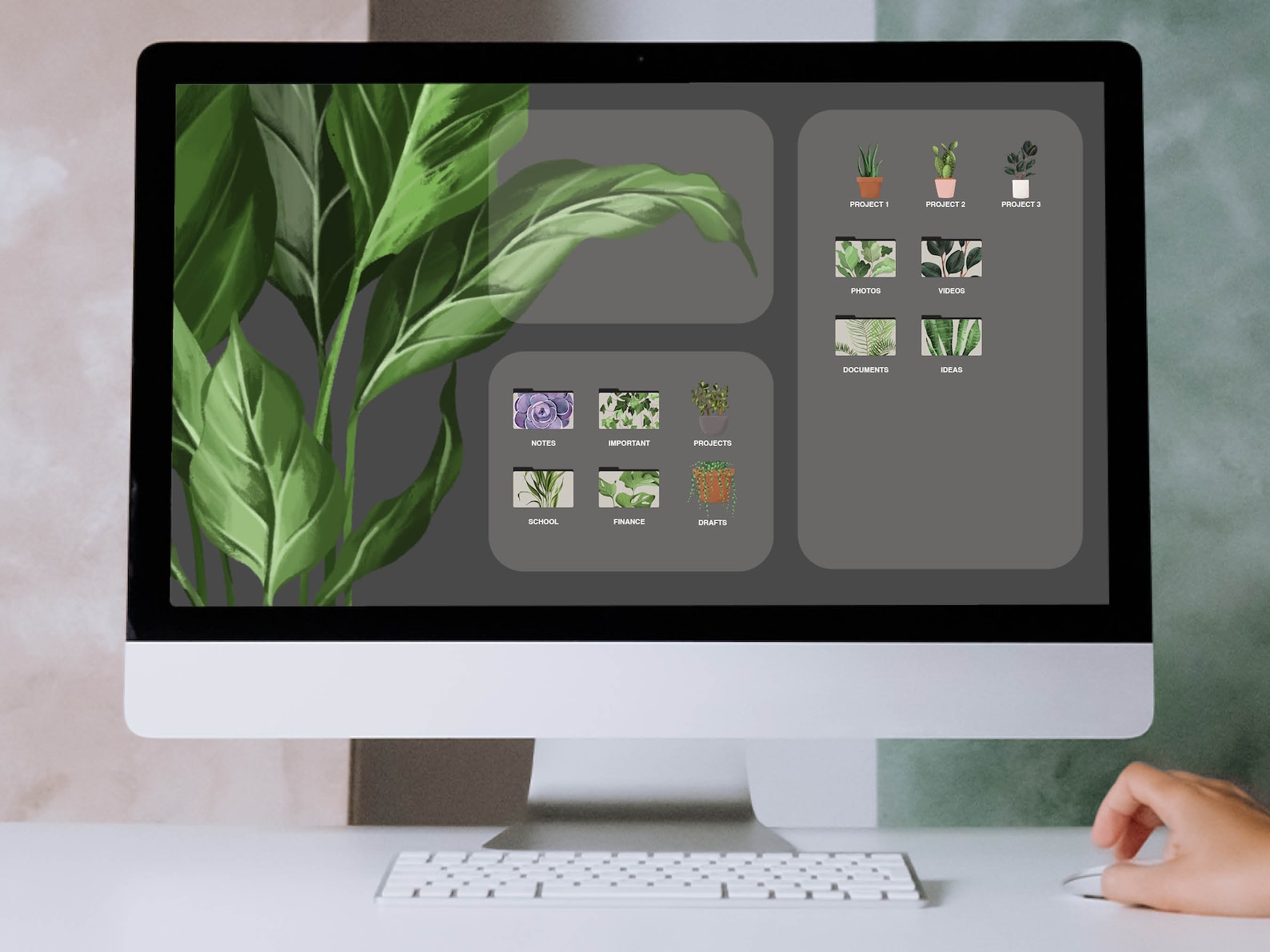 Cute House Plants Desktop Wallpaper Organizer With 50 Plant | Etsy