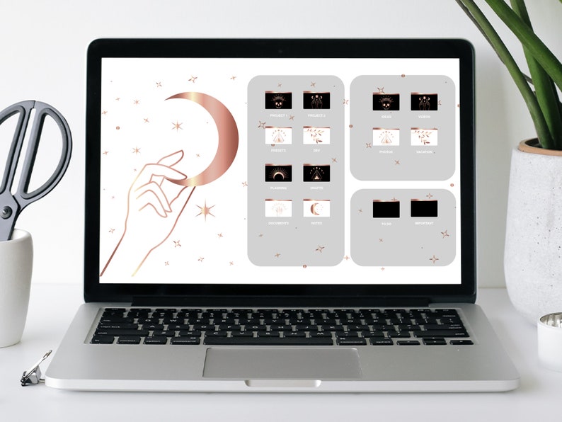 Desktop Folder Icons Rose Gold Wallpaper Organizer and Folder - Etsy