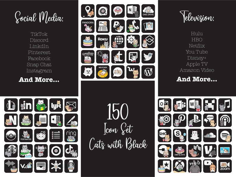 Cute Ios App Icons - 150 Kawaii Cats Icon Bundle App Icons for Ios ...