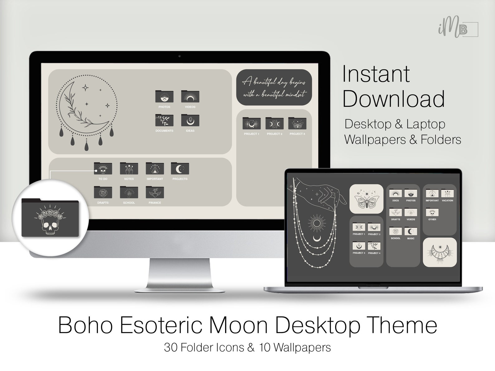 Esoteric Moon Mac Folder Icons Wallpaper Organizer and Folder - Etsy