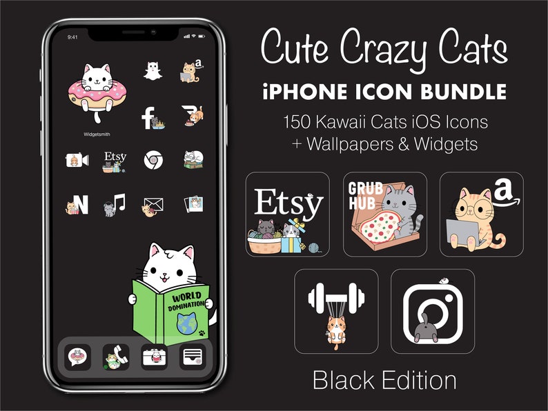 Cute Ios App Icons - 150 Kawaii Cats Icon Bundle App Icons for Ios ...