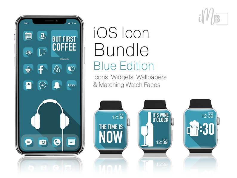 Teal Ios Icon Bundle – Blue iPhone App Icons, Widgets & Wallpapers - Etsy