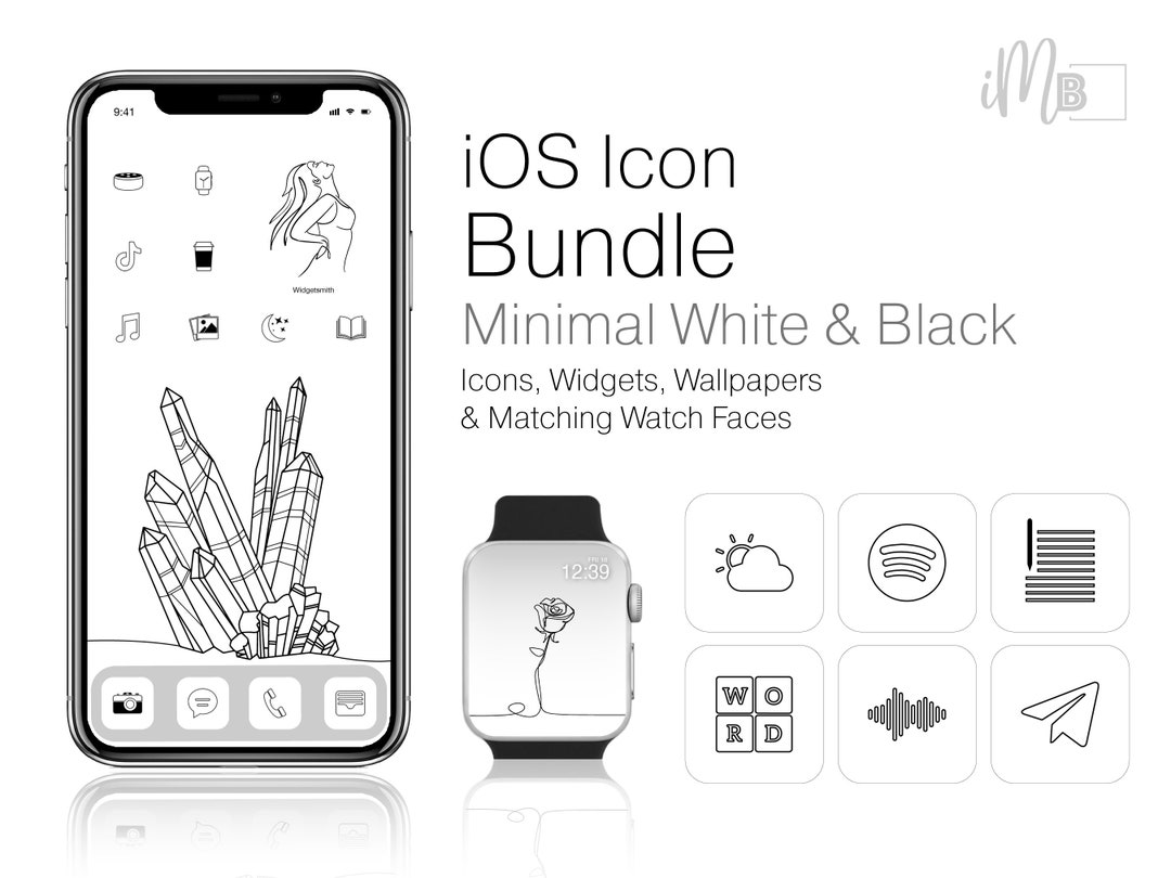 Minimalist White App Icon Bundle - Line Art iPhone Home Screen ...
