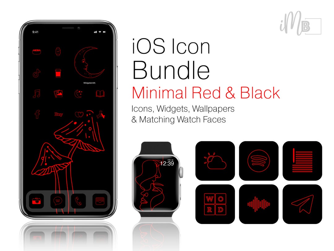 Minimalist Red App Icon Bundle Line Art Iphone Home Screen - Etsy