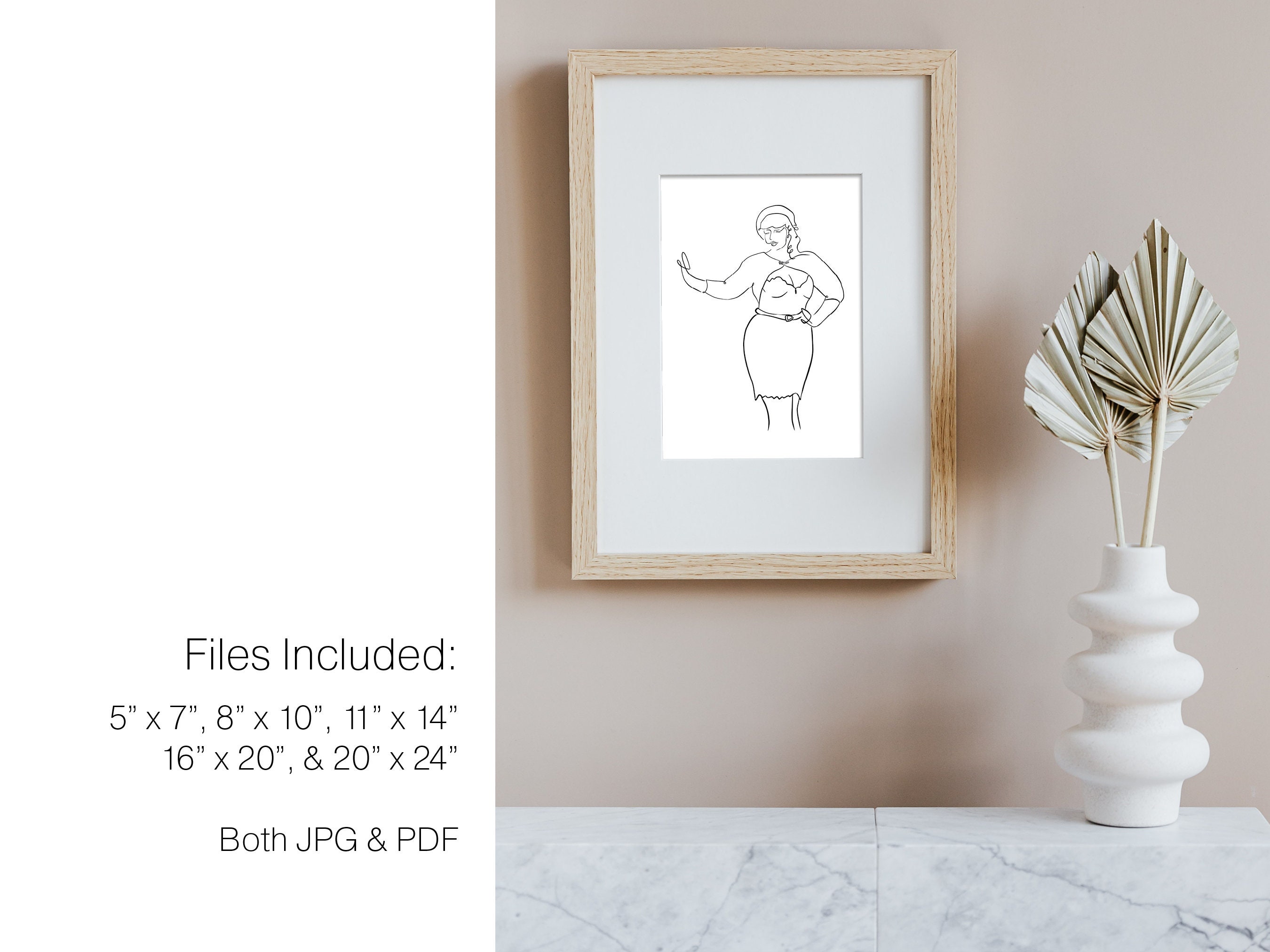 Female Empowerment Body Positive Art Digital Wall Art Woman Line ...