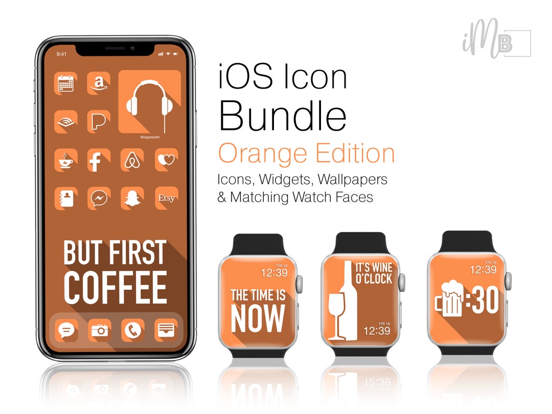 Orange App Icons Pack - iPhone App Icon Bundle - App Icons, iPhone ...