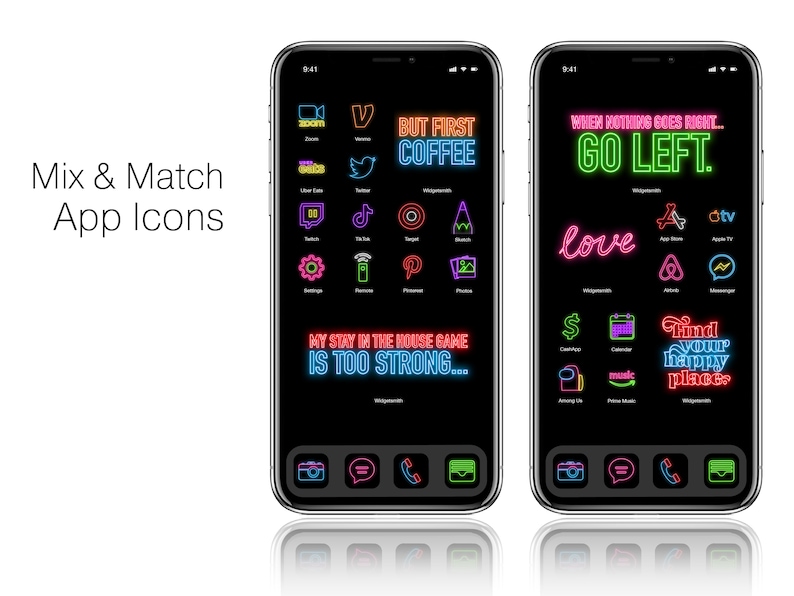 Neon App Icons Rainbow Ios Icon Pack 200 Neon Iphone App - Etsy