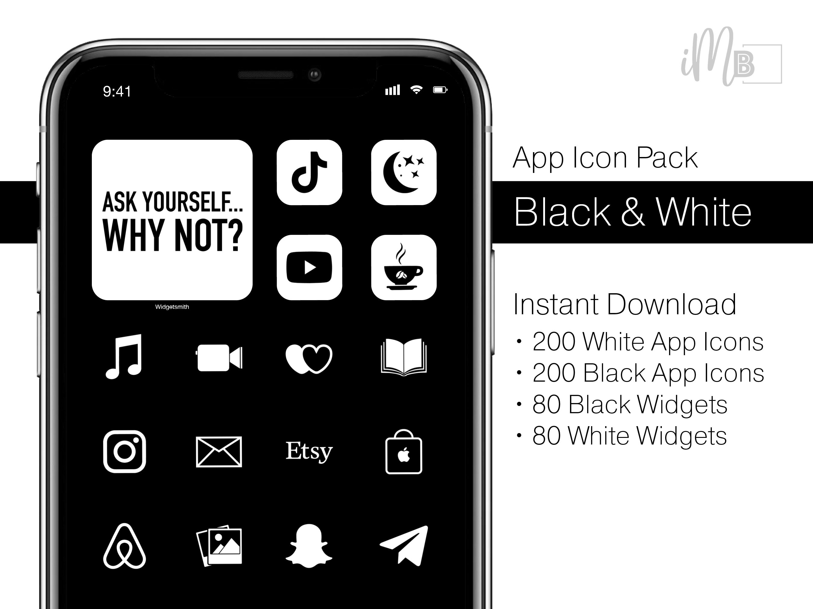Mobile App Icon Black