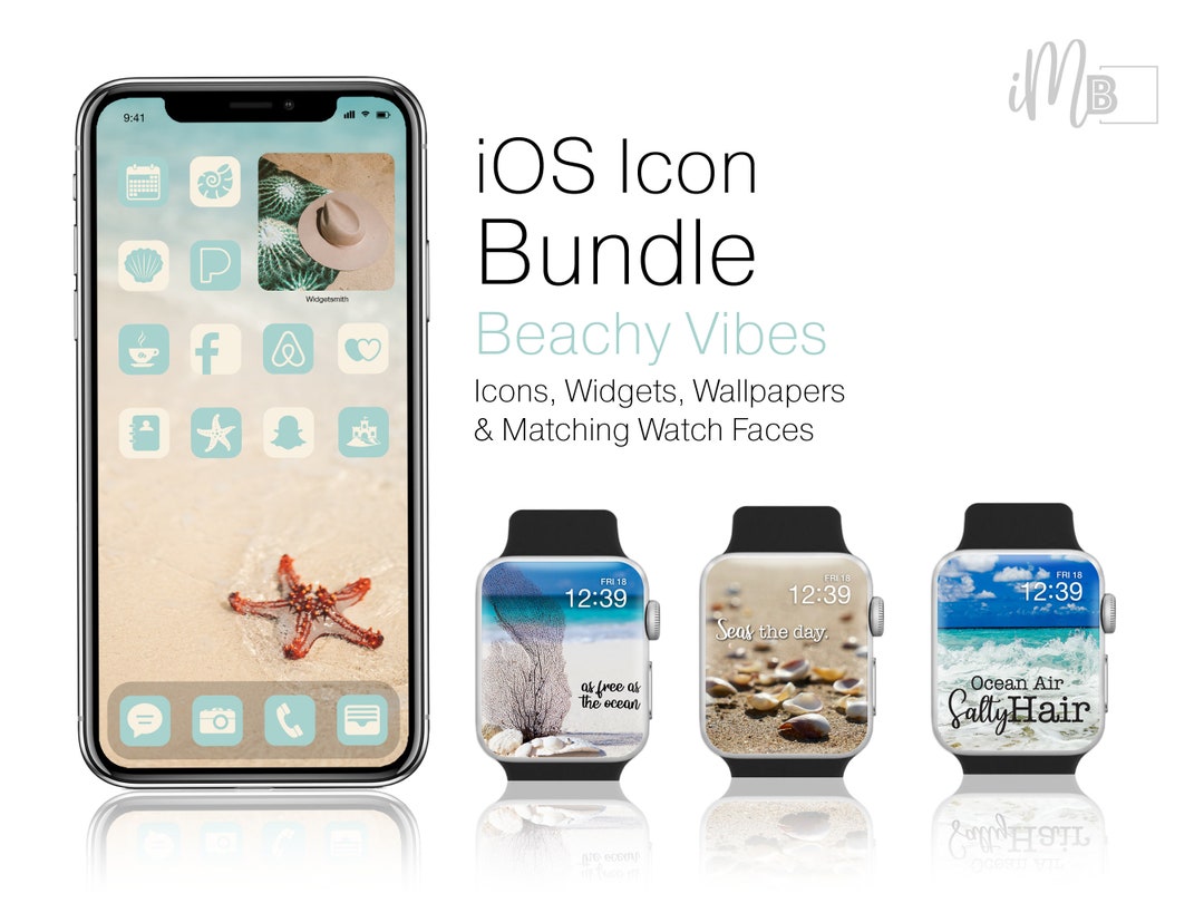 Beachy Vibes iPhone App Icon Bundle, Wallpapers, Widgets, Watch Covers ...