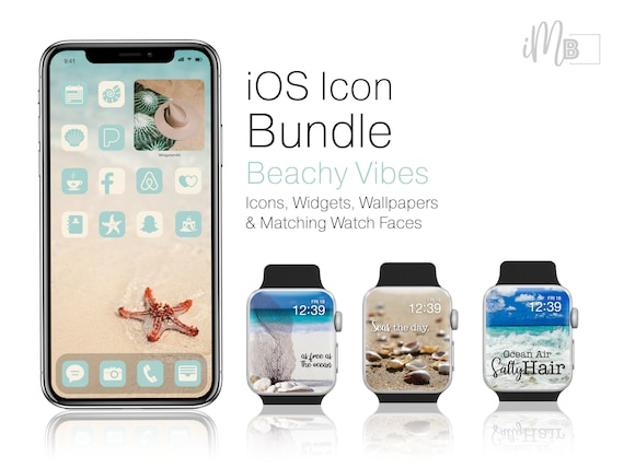 Ios App Icons Beachy Vibes Bundle Complete Aesthetic With 400 | Etsy