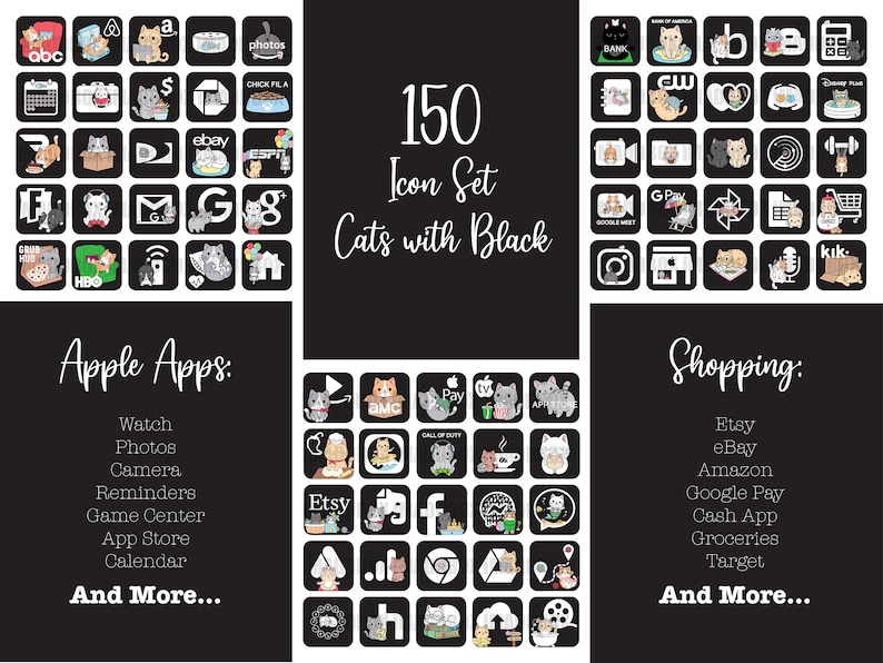 Cute Ios App Icons - 150 Kawaii Cats Icon Bundle App Icons for Ios ...