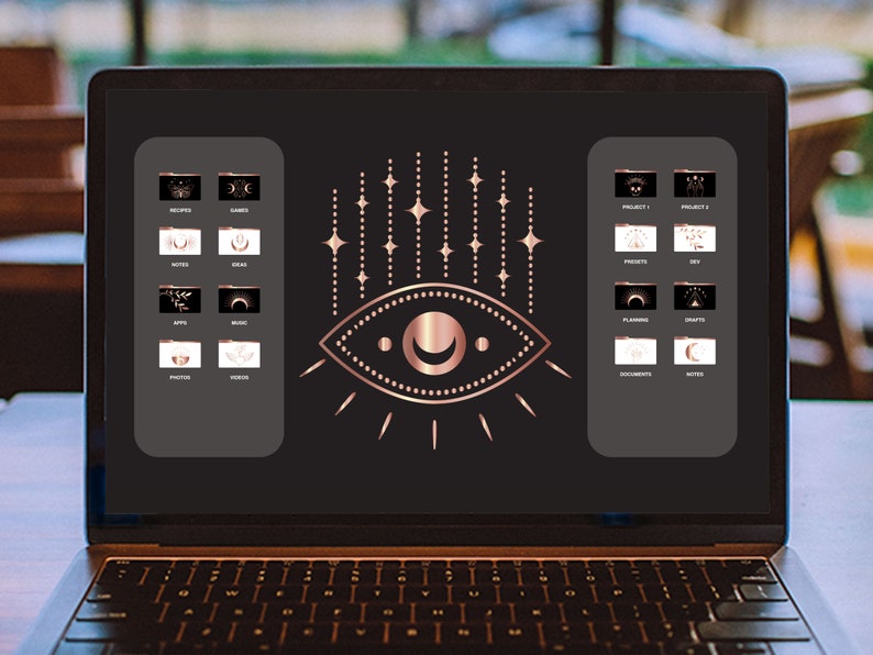 Desktop Folder Icons Rose Gold Wallpaper Organizer and Folder - Etsy