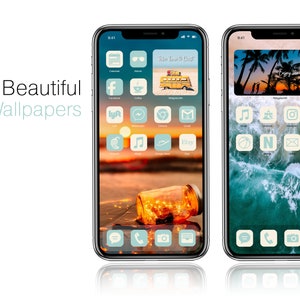 Ios App Icons Beachy Vibes Bundle Complete Aesthetic With 400+ App ...