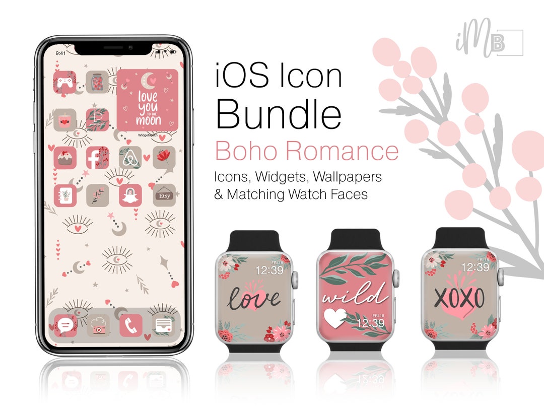 Boho Romance Ios Icons Bundle iPhone Home Screen Aesthetic Complete ...